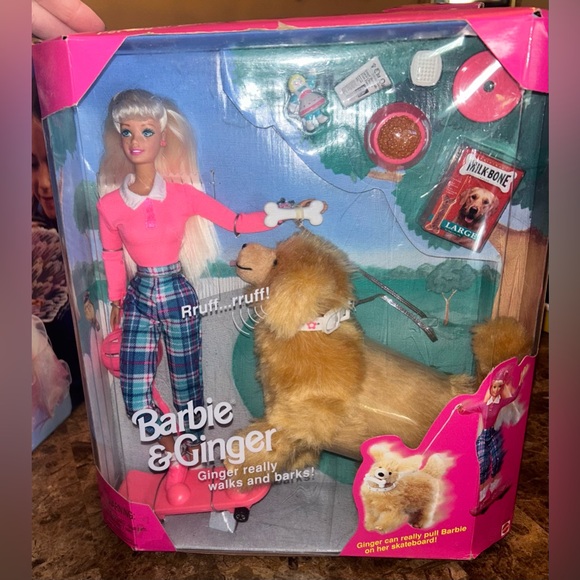 Barbie | Toys | Vintage 997 Barbie Doll Ginger Pet Dog Doll Set With ...